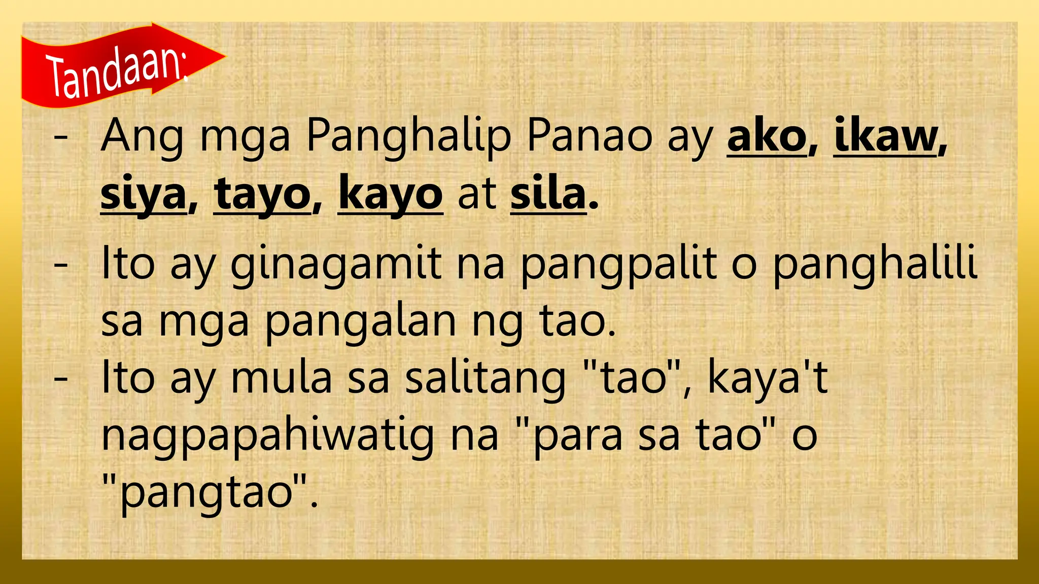 Filipino 2 - Salitang pamalit sa ngalan ng Tao | PPTX