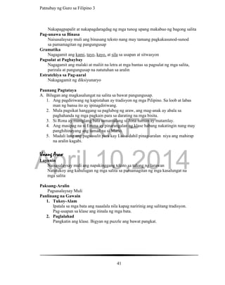 Grade 3 Filipino Teachers Guide | PDF