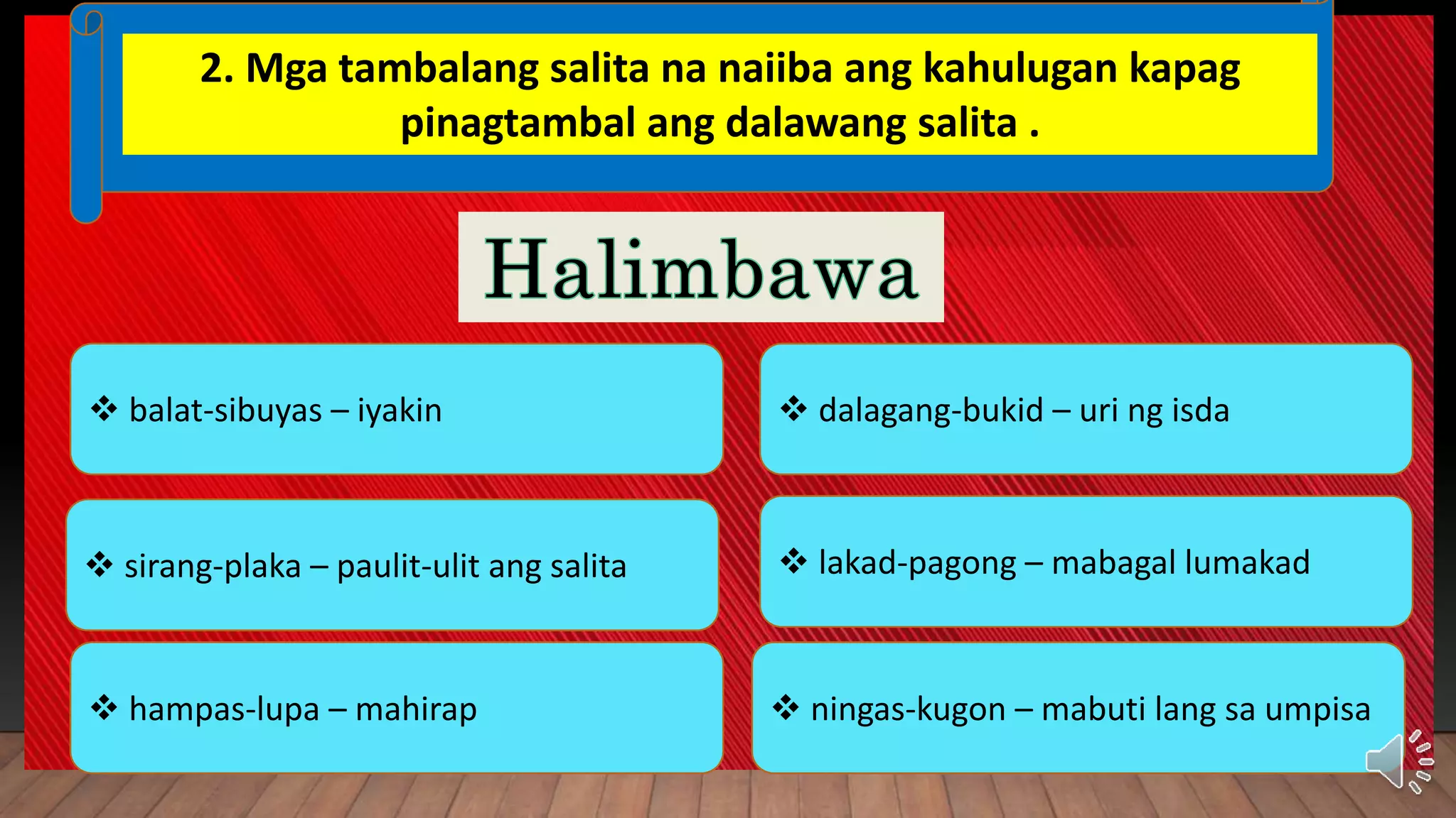 Filipino 3 Yunit III Aralin 1 Pagtukoy ng Tambalang Salita | PPTX