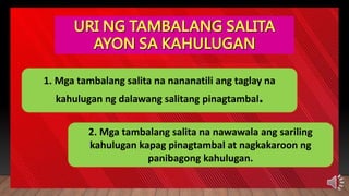 Mga Kahulugan Ng Tambalang Salita