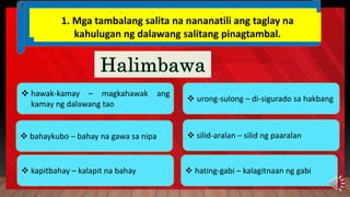 Mga Kahulugan Ng Tambalang Salita