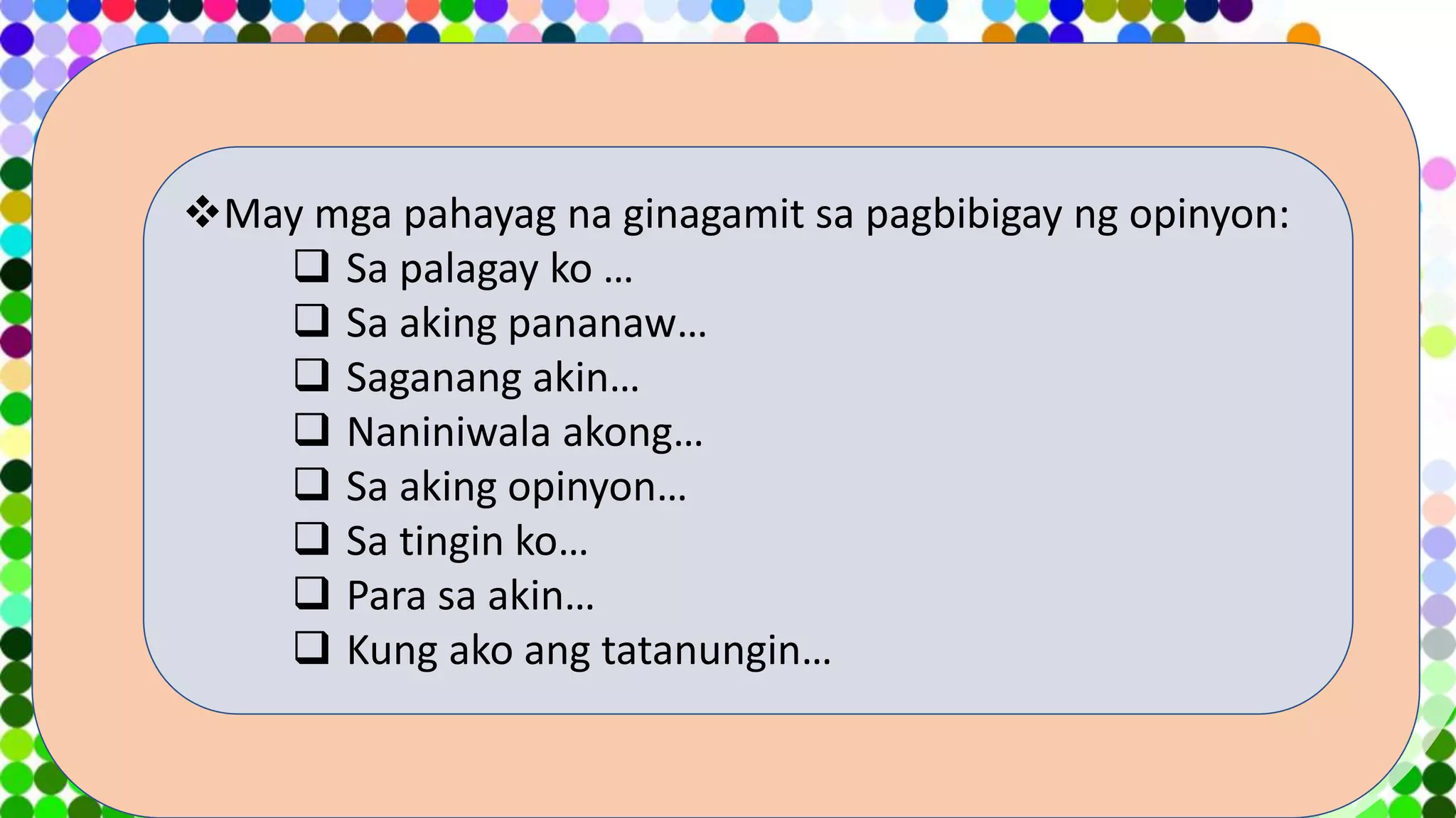 Filipino 3 Yunit III Aralin 2 Pagsasabi ng Sariling Ideya tungkol sa ...