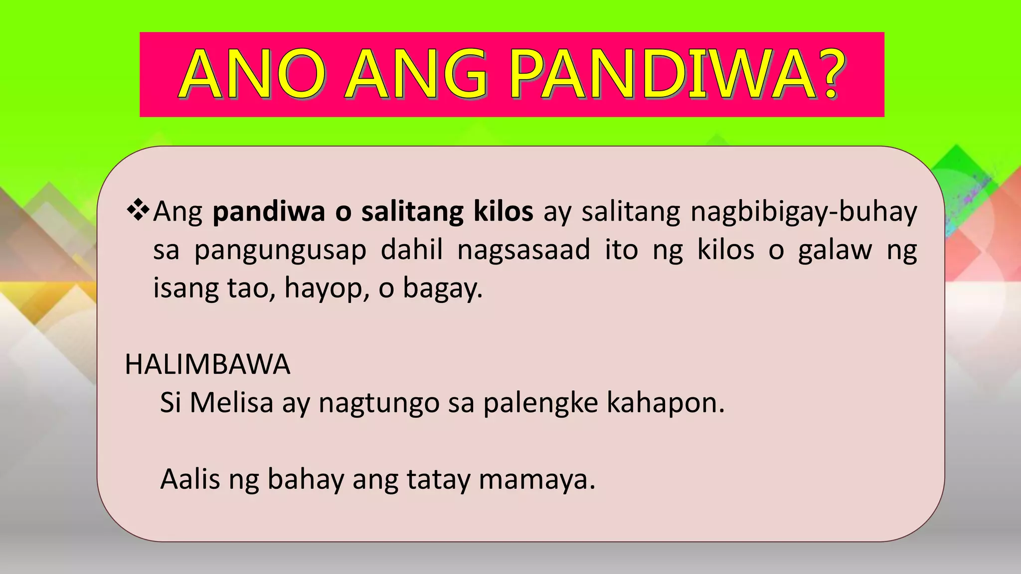 Filipino 3 yunit iii aralin 3 paggamit nang tama ng salitang kilos o ...