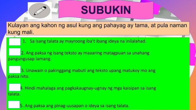 Filipino 3 yunit iii aralin 3 pagsasabi ng paksa o tema ng teksto ...