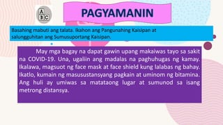 Filipino 3 yunit iii aralin 4 pagbibigay ng pangunahing kaisipan | PPTX