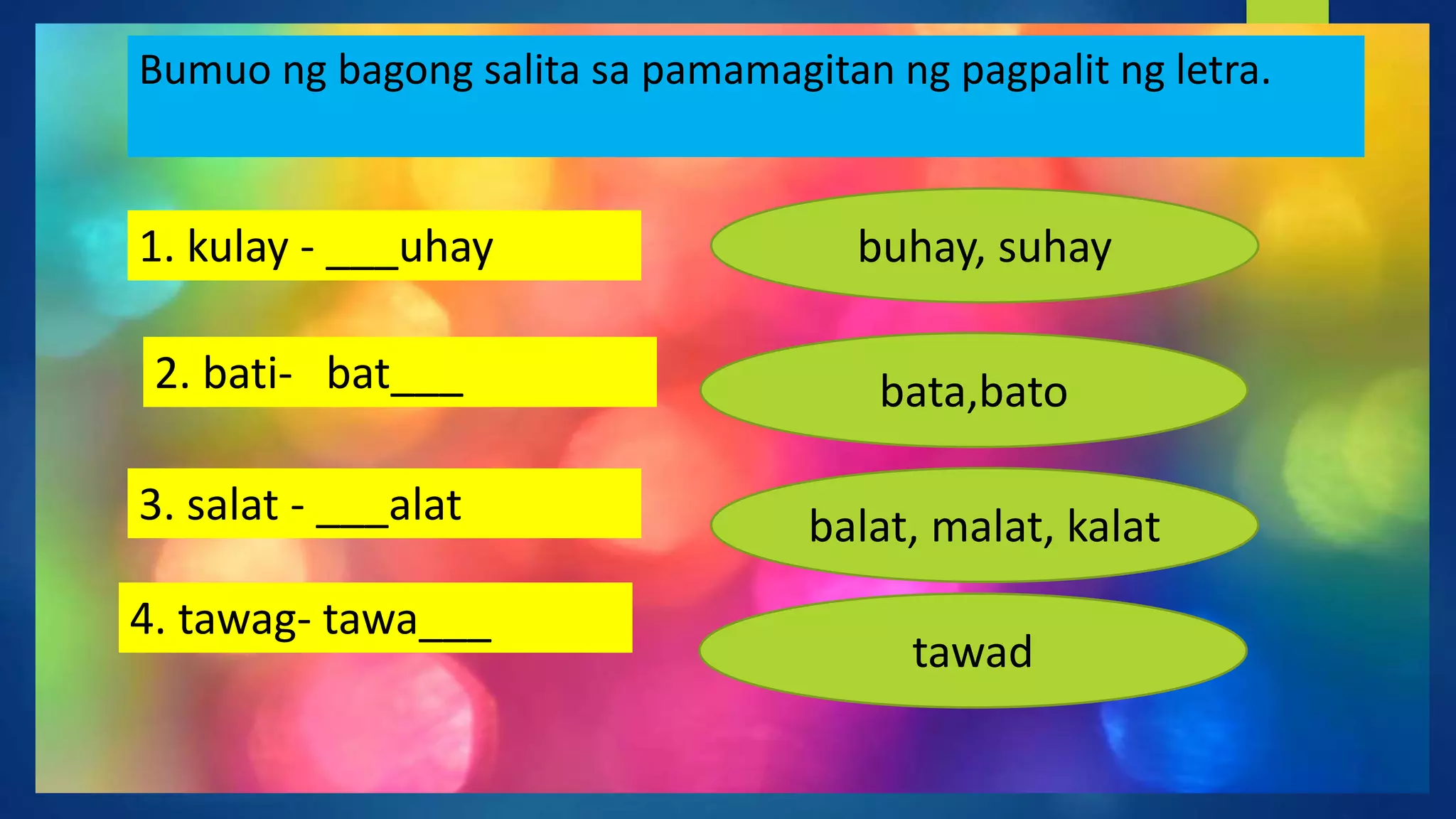 Filipino 3 yunit iii aralin 4 pagpapalit at pagdaragdag ng mga tunog ...
