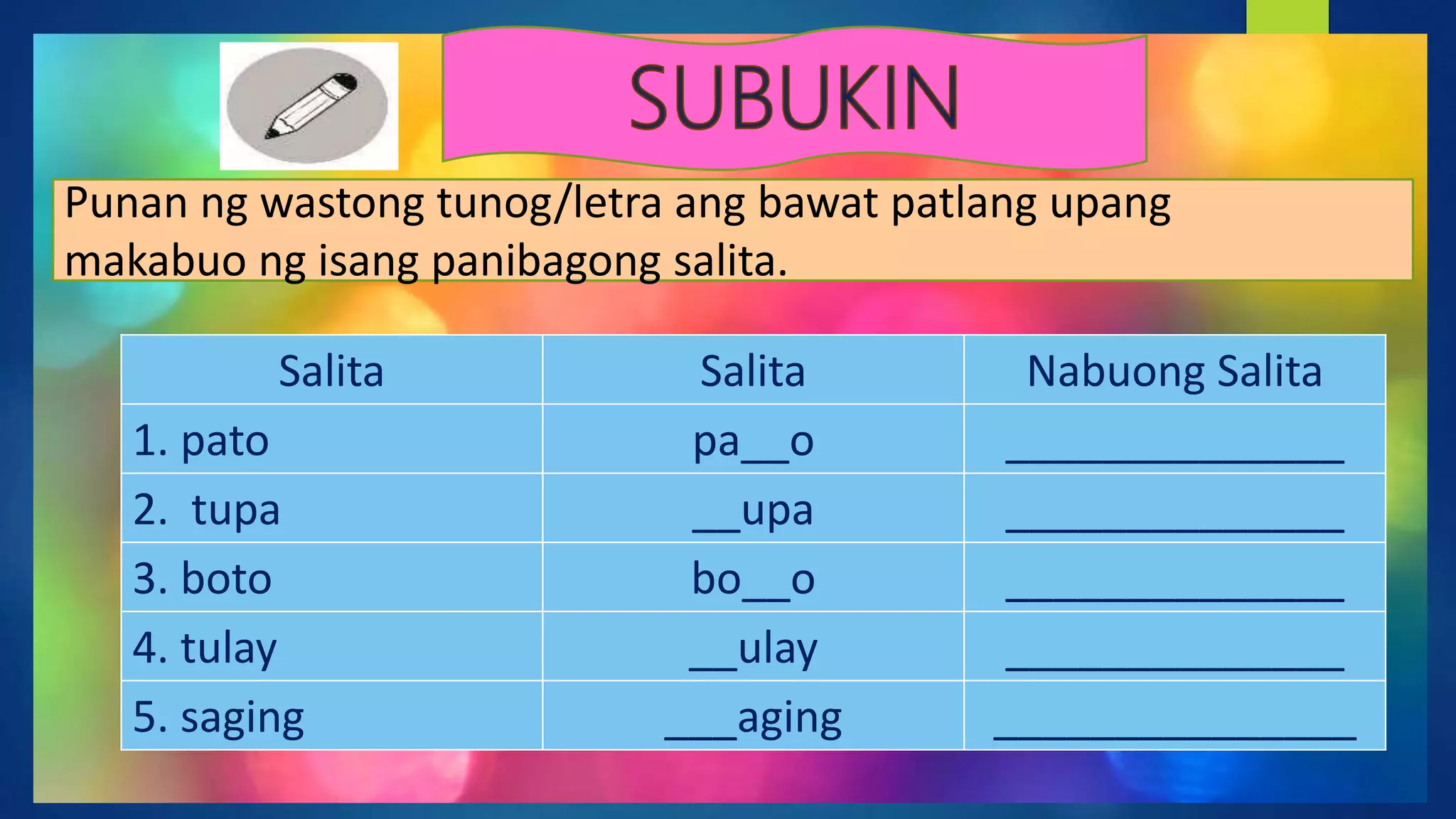 Filipino 3 yunit iii aralin 4 pagpapalit at pagdaragdag ng mga tunog upang makabuo ng bagong ...