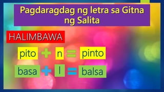 Filipino 3 yunit iii aralin 4 pagpapalit at pagdaragdag ng mga tunog upang makabuo ng bagong ...