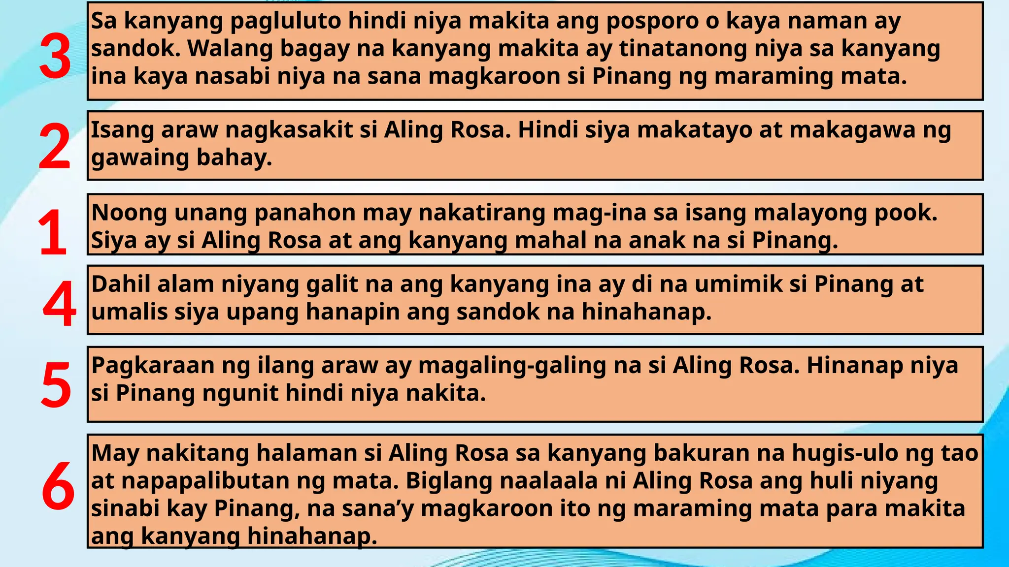 filipino 4- napagsusunod ang mga pangyayari sa kuwento demonstration ...