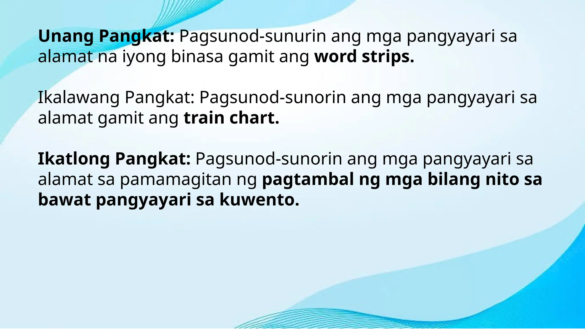 filipino 4- napagsusunod ang mga pangyayari sa kuwento demonstration ...