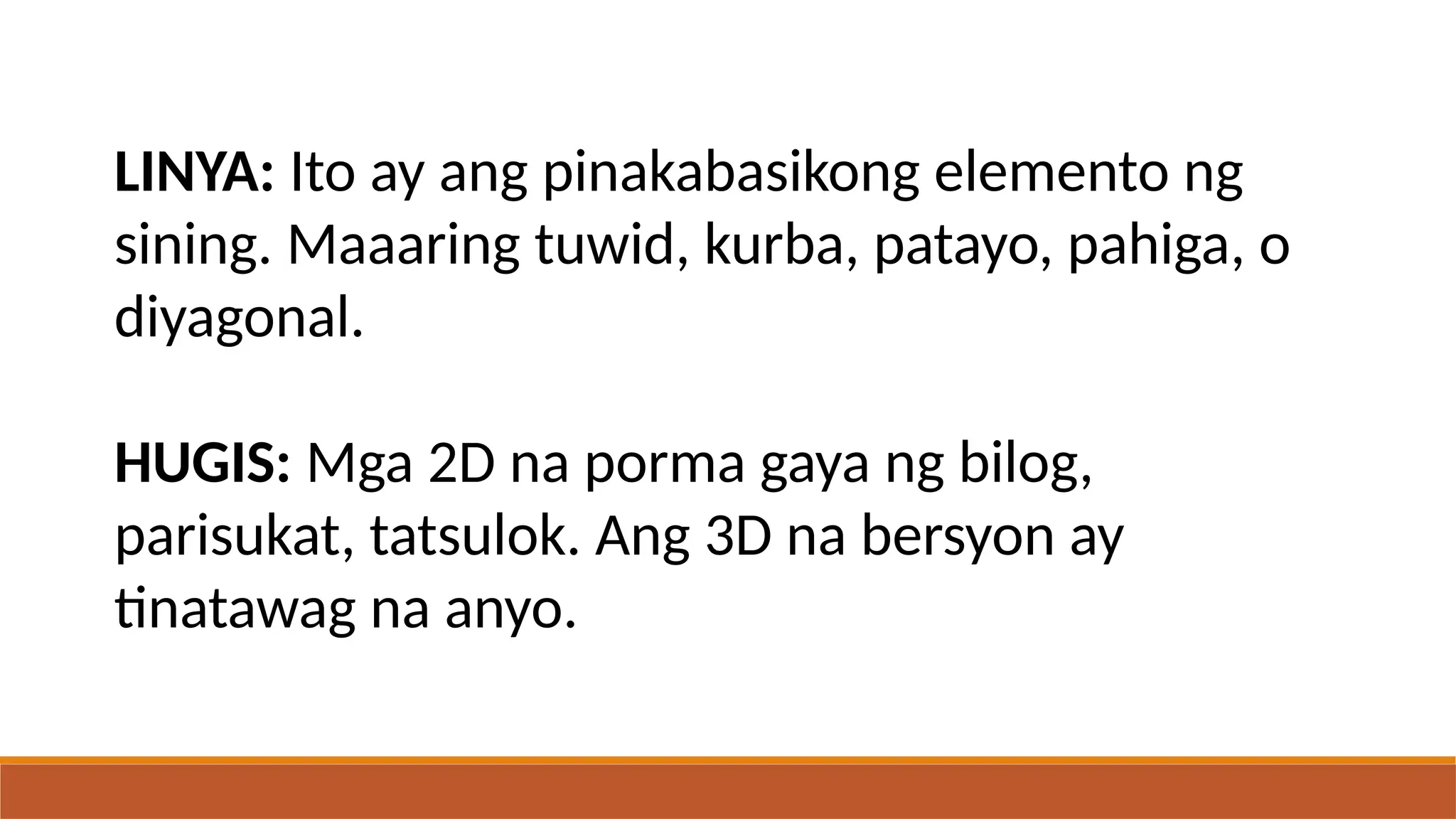 FILIPINO 4 Elementong Biswal-Natutukoy ang mga elementong biswal (linya ...