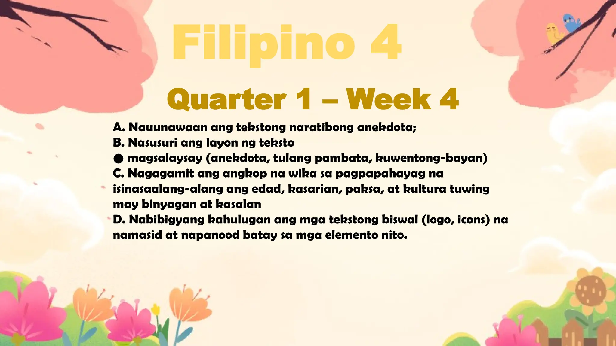 Filipino 4 Quarter 1 Week 4.PowerPoint presentation | PPTX