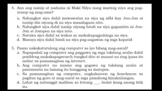 Filipino 5-Pagsagot sa mga Tanong sa Binasang Teksto.pptx