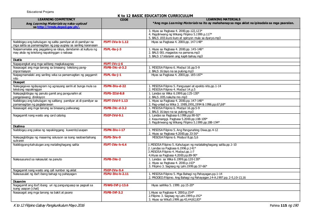 Filipino 5 Curriculum Guide Rev 2016 filipino-5-curriculum-guide-rev-2016