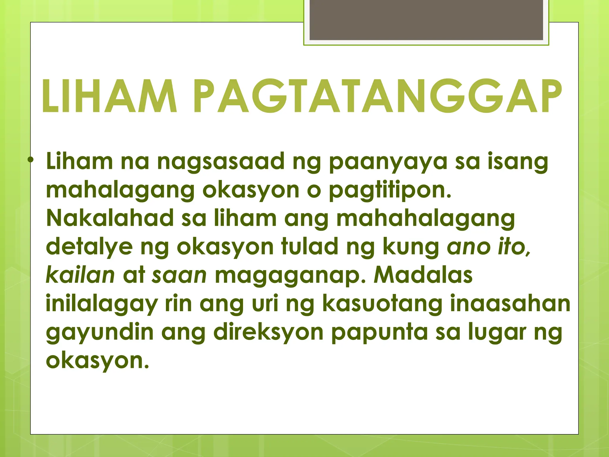 FILIPINO 5 PPT Q3 - Bahagi Ng Liham.pptx