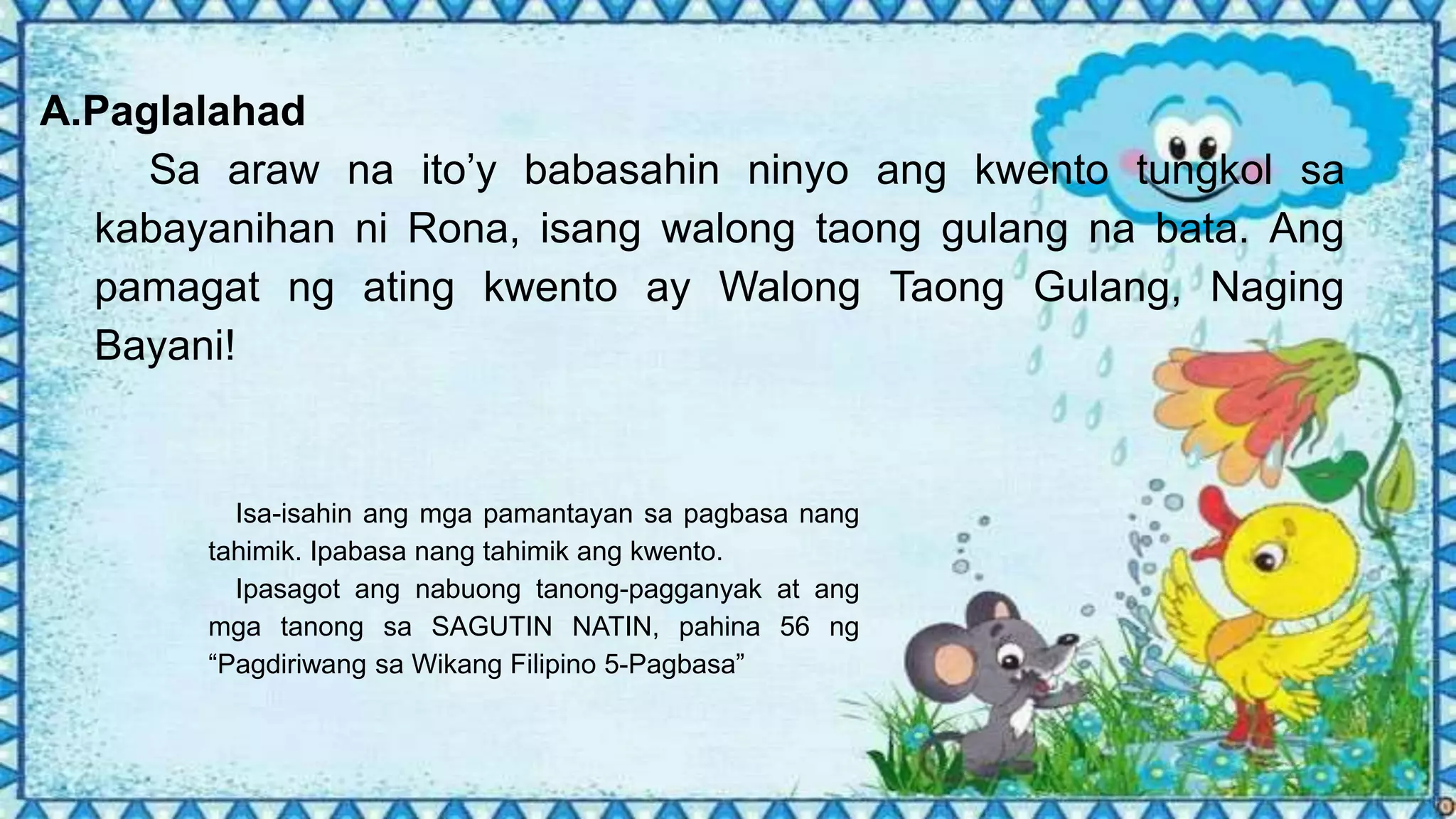 FILIPINO 5 PPT Q3 W3 Day 1-5 – Alamat, Paglalarawan ng Tauhan, Pang ...