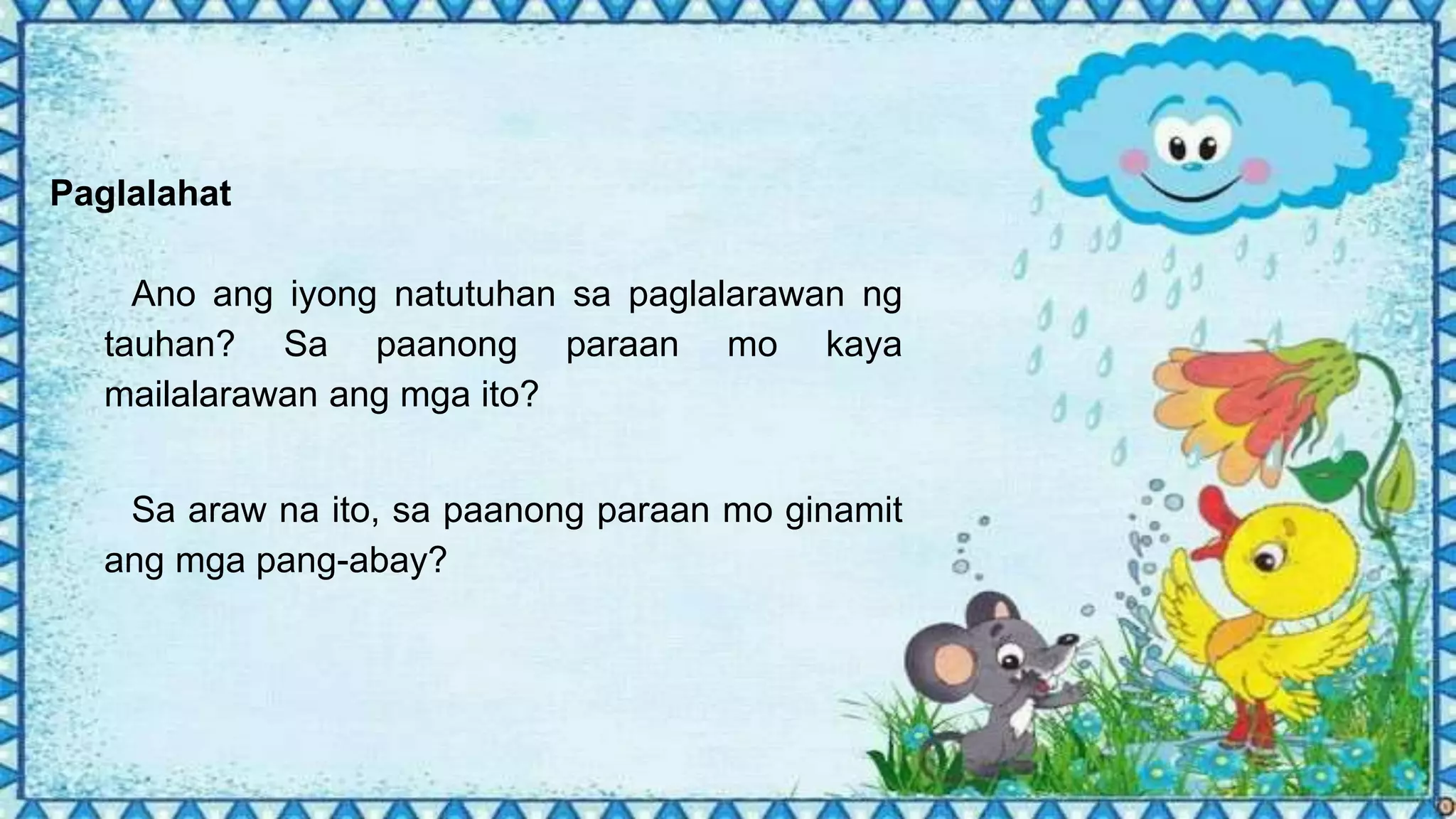 FILIPINO 5 PPT Q3 W3 Day 1-5 – Alamat, Paglalarawan ng Tauhan, Pang ...