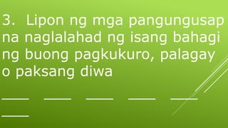 FILIPINO 5 PPT Q4 W4 - Sanhi O Bunga, Uri Ng Pangungusap, Kard Katalog ...