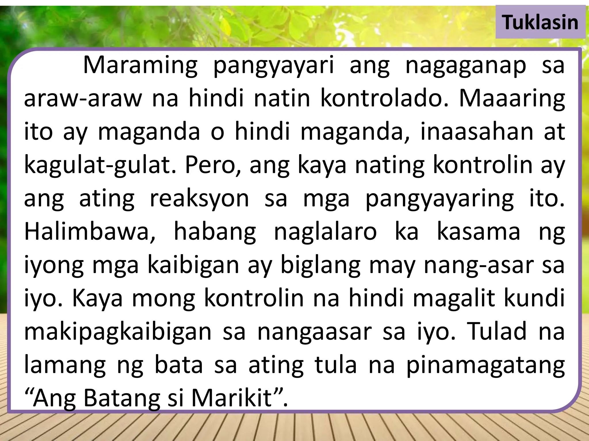 Filipino 5 Q1 Module 1 PAG-UUGNAY NG SARILING KARANASAN SA NAPAKINGGANG TEKSTO | PPTX