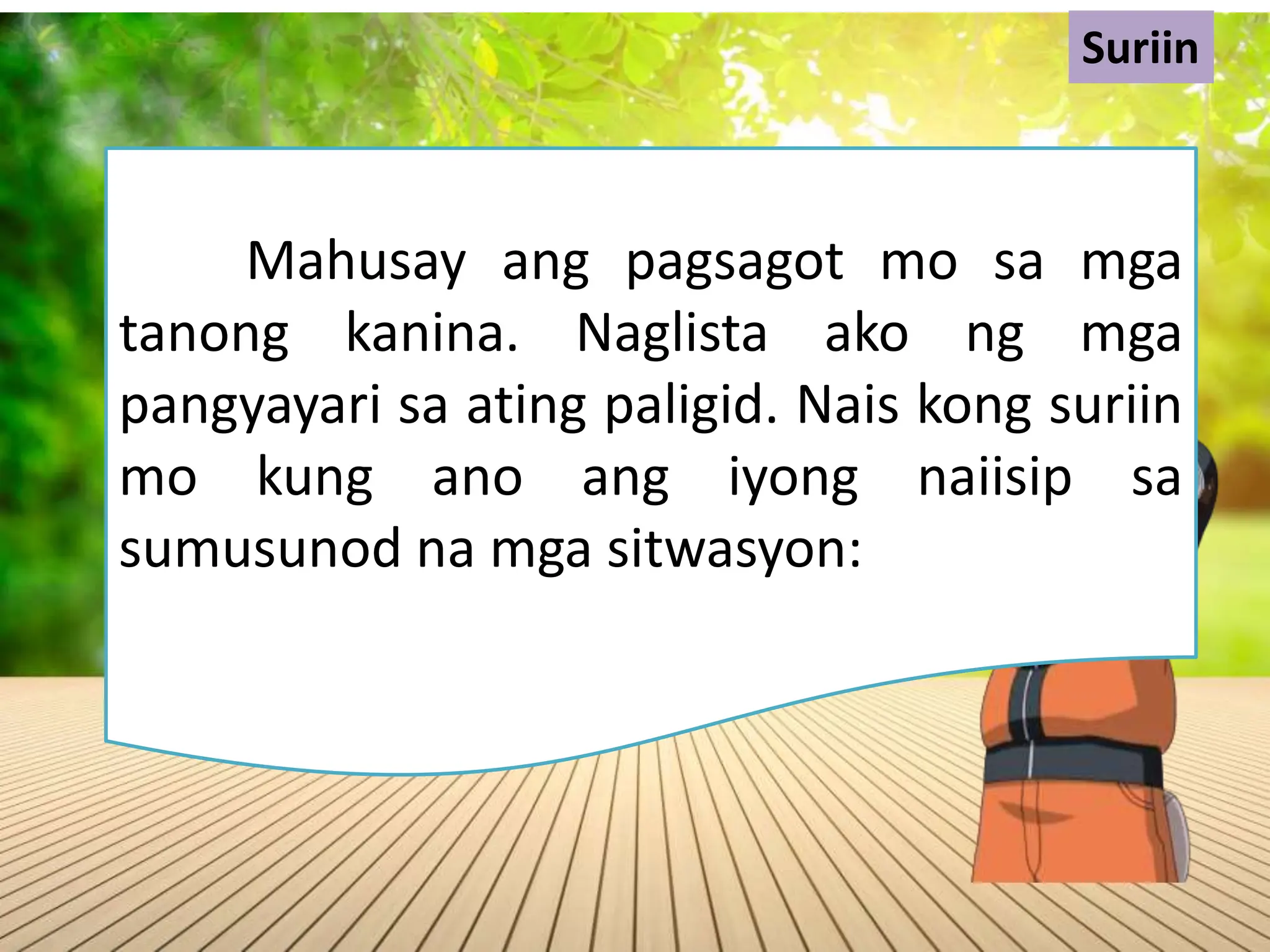 Filipino 5 Q1 Module 1 PAG-UUGNAY NG SARILING KARANASAN SA NAPAKINGGANG ...