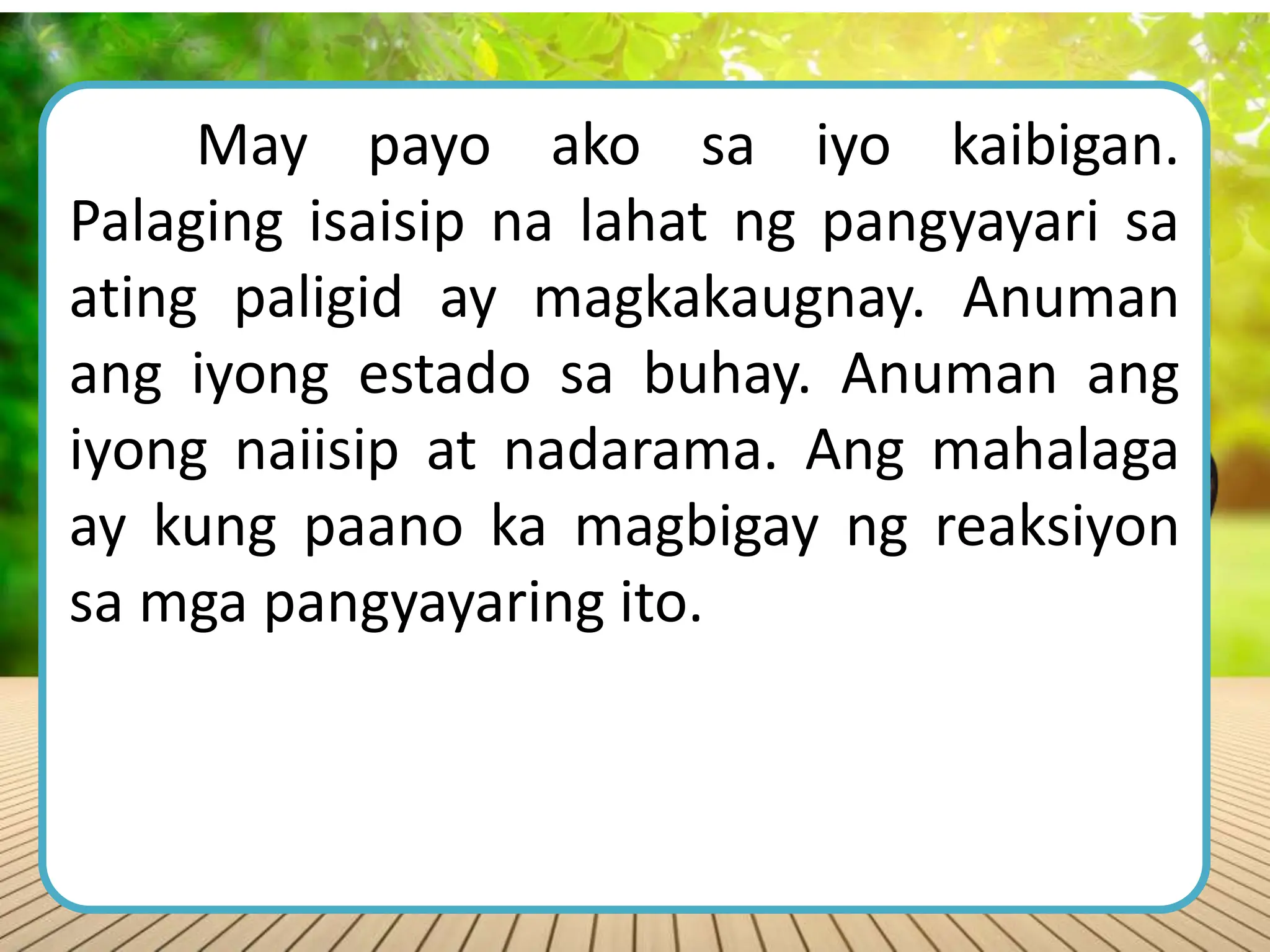 Filipino 5 Q1 Module 1 PAG-UUGNAY NG SARILING KARANASAN SA NAPAKINGGANG ...