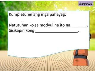 Filipino 5 Q1 Module 1 PAG-UUGNAY NG SARILING KARANASAN SA NAPAKINGGANG ...