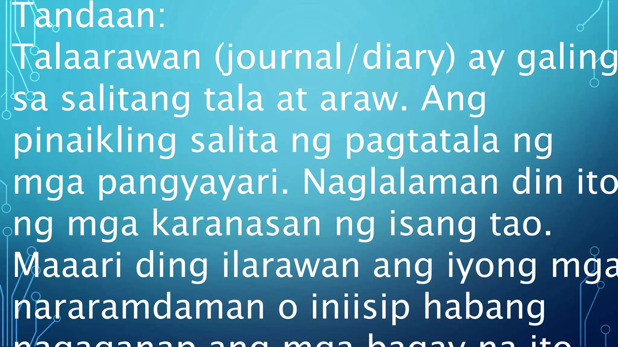 FILIPINO 5 Q2 W4 D1to5 Maibibigay ang mahahalagang pangyayari sa ...