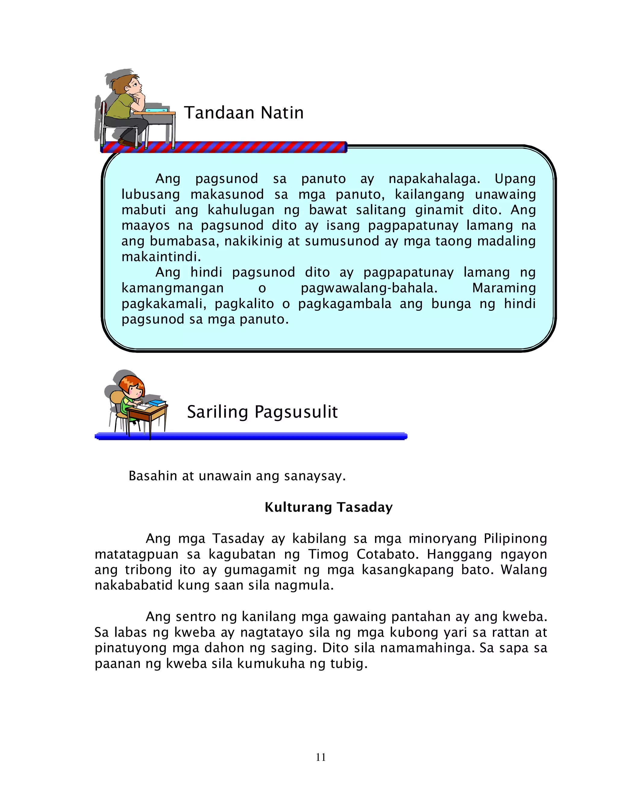 Filipino 6 dlp 1 pagsunod sa mga panuto | PDF