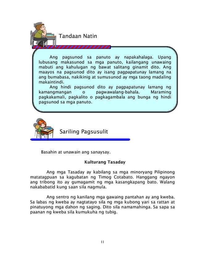 Filipino 6 dlp 1 pagsunod sa mga panuto | PDF