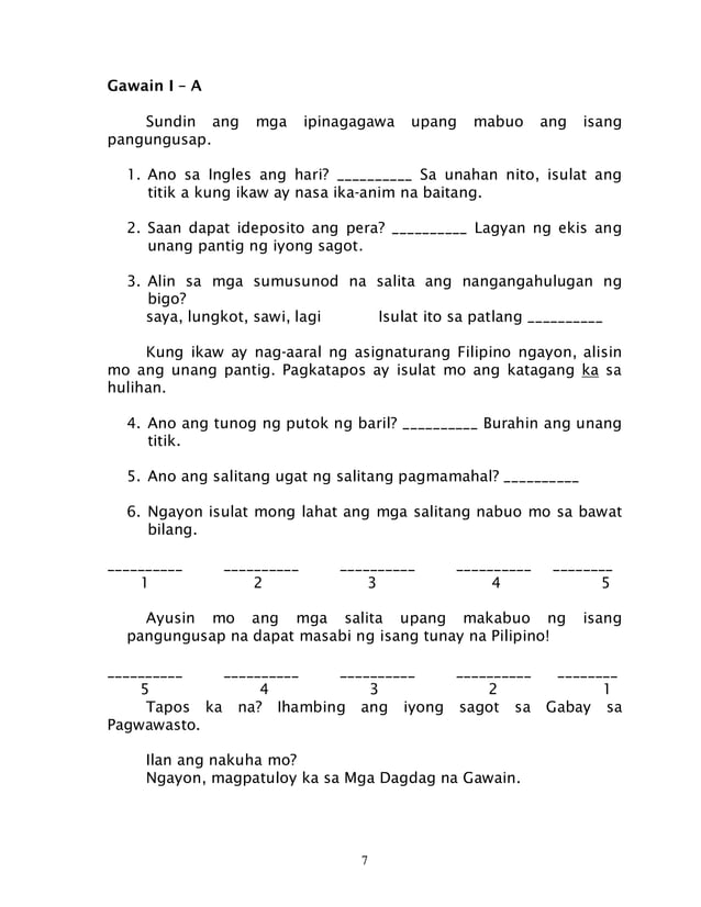 Filipino 6 dlp 1 pagsunod sa mga panuto | PDF