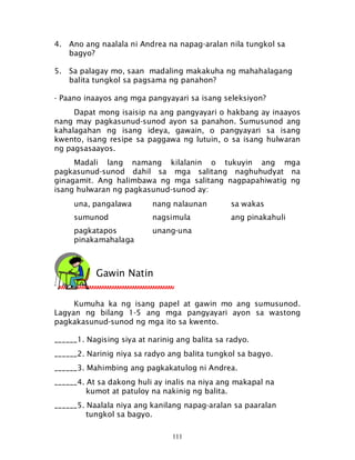 Filipino 6 dlp 10 mga pangyayari, pagsunud-sunurin natin | PDF
