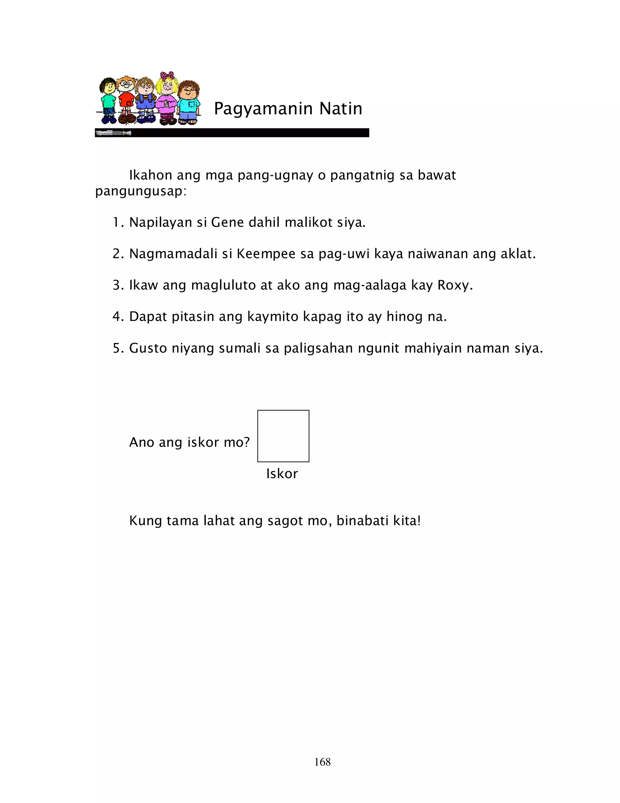 Filipino 6 dlp 15 kilalanin ang mga pag-ugnay sa tambalan at hugnayan | PDF