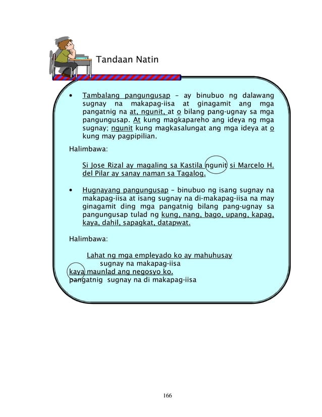 Filipino 6 dlp 15 kilalanin ang mga pag-ugnay sa tambalan at hugnayan | PDF