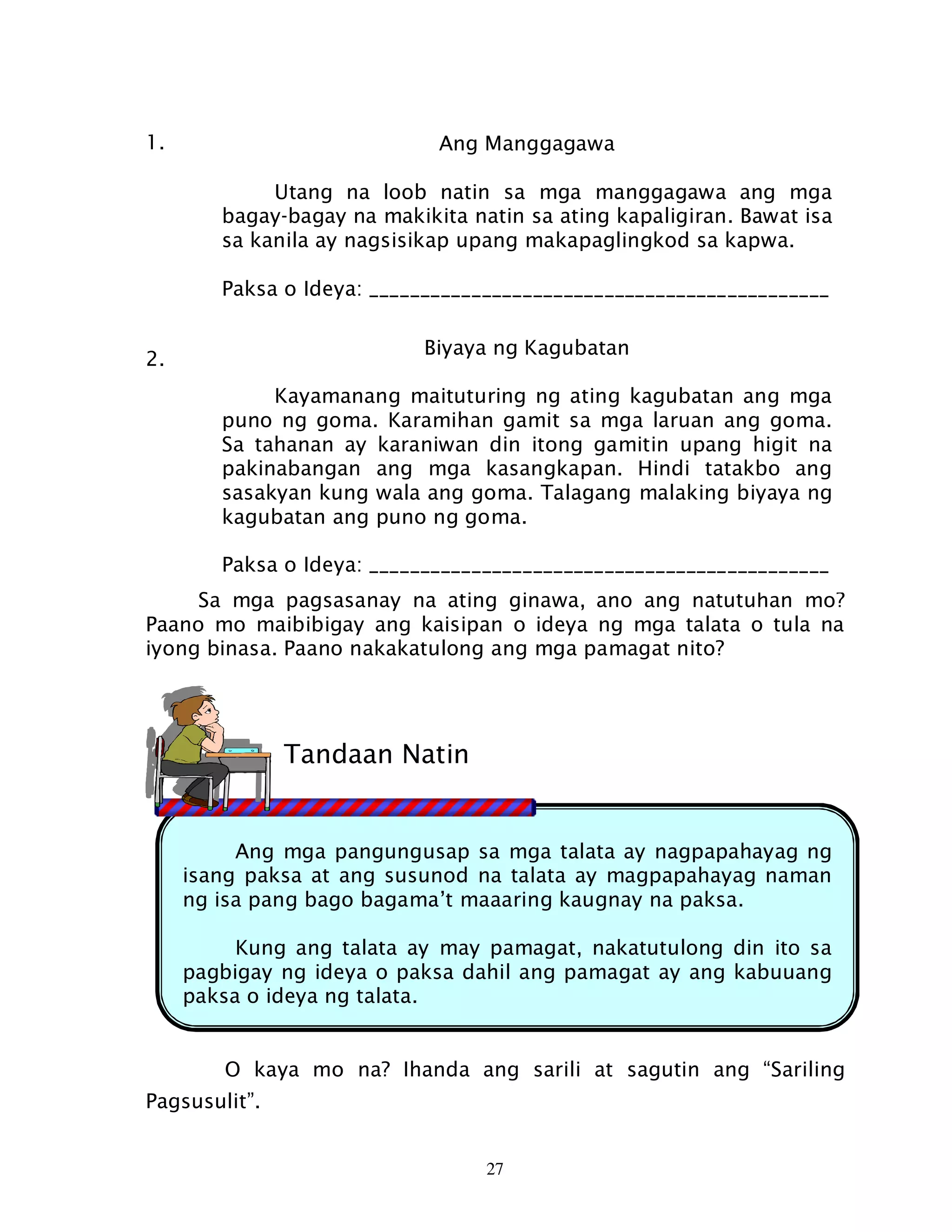 Filipino 6 dlp 2 ano nga ba ang paksa o ideya | PDF