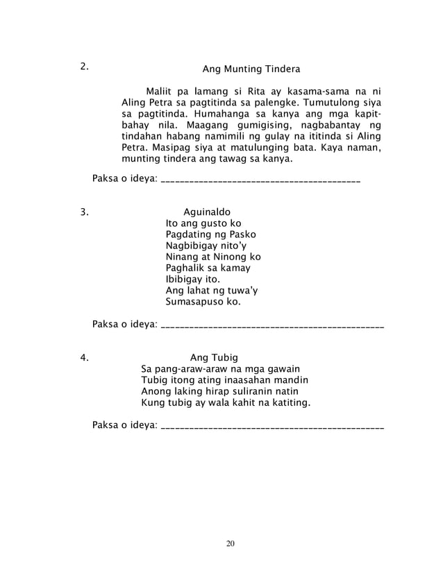 Filipino 6 dlp 2 ano nga ba ang paksa o ideya | PDF
