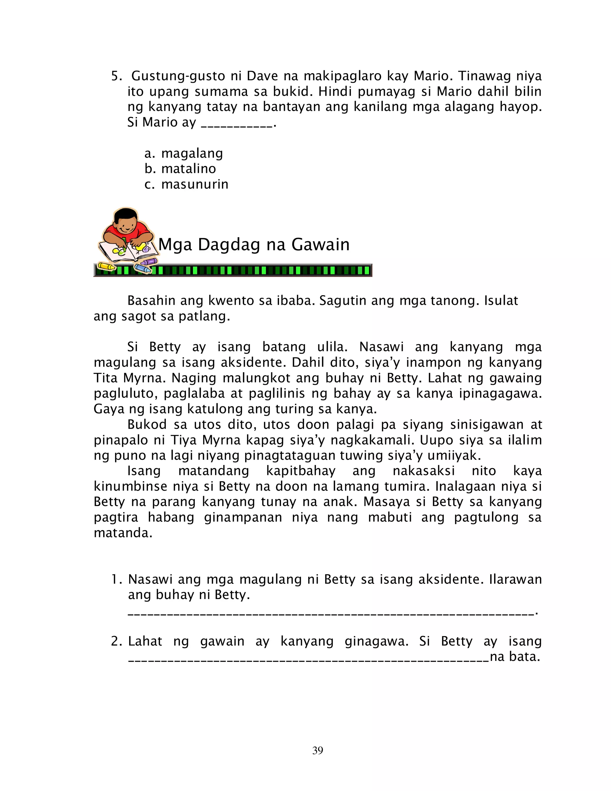Filipino 6 dlp 21 mga katangian ng tauhan | PDF