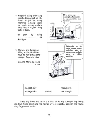 Filipino 6 dlp 21 mga katangian ng tauhan | PDF
