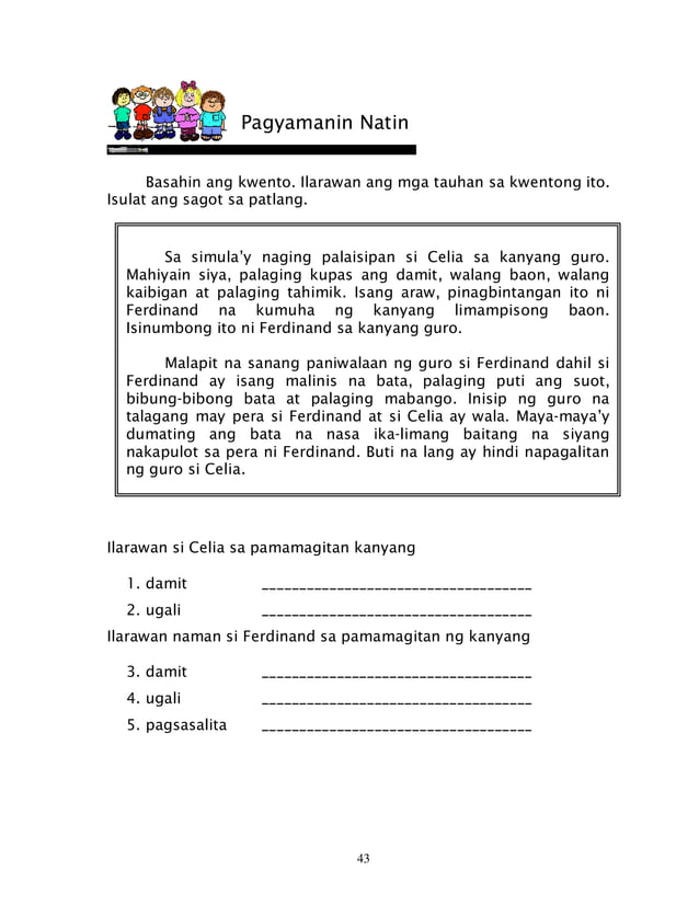 Filipino 6 dlp 21 mga katangian ng tauhan | PDF