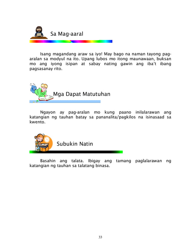 Filipino 6 dlp 21 mga katangian ng tauhan | PDF