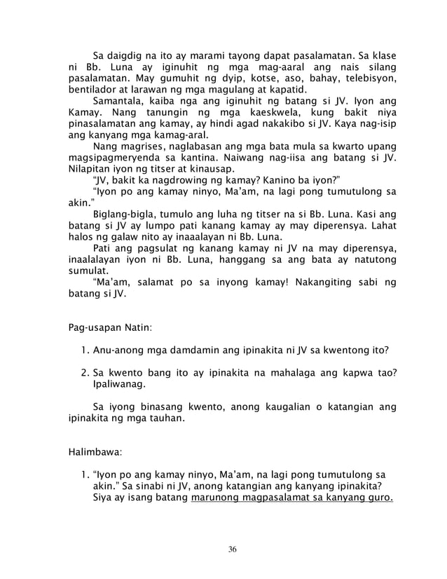 Filipino 6 dlp 21 mga katangian ng tauhan | PDF