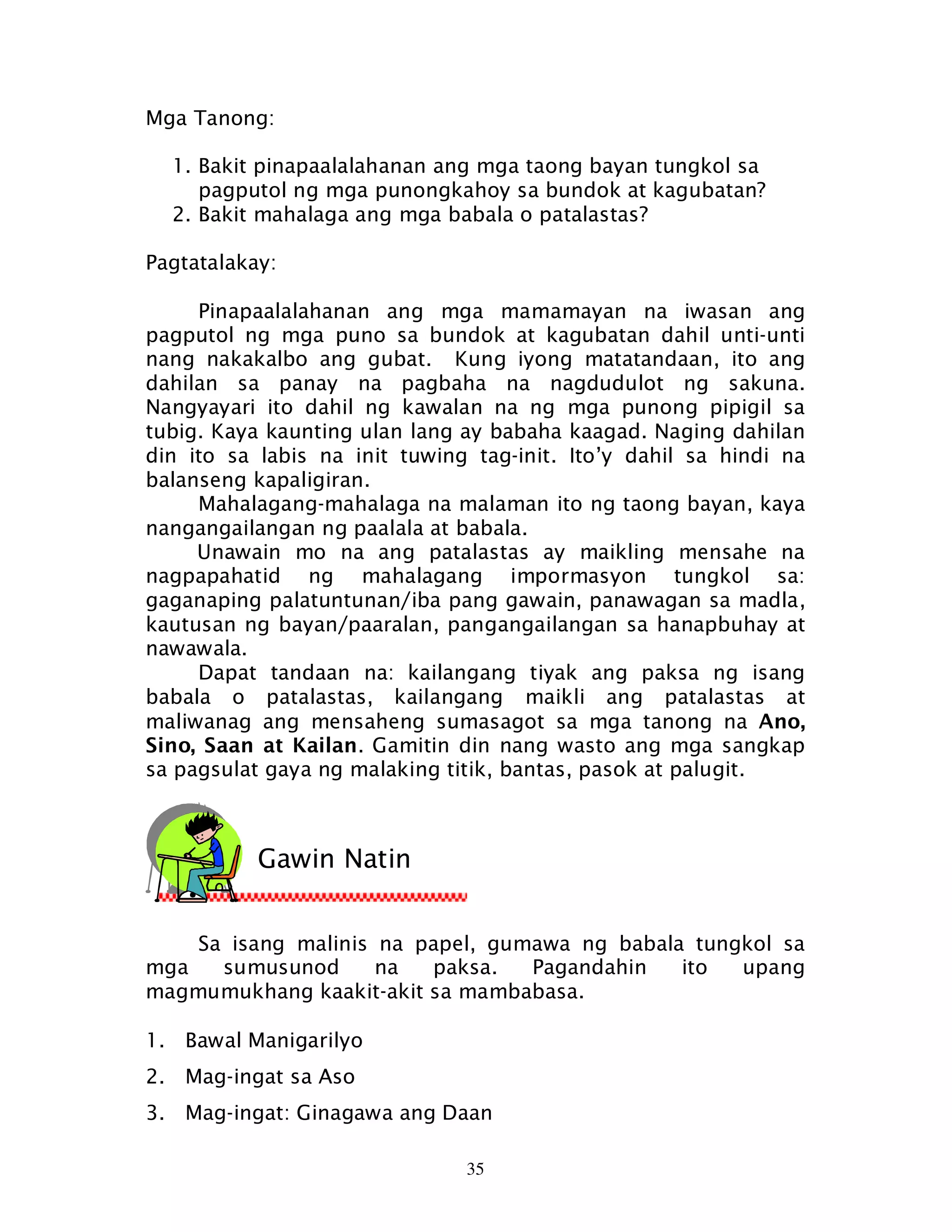 Filipino 6 dlp 3 halina't gumawa ng babala | PDF