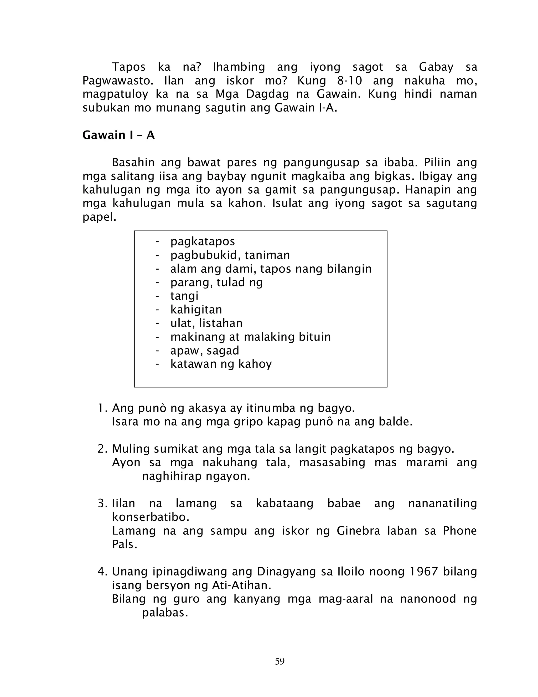 Filipino 6 dlp 5 mga salitang magkatulad ang baybay ngunit magkaiba ang ...