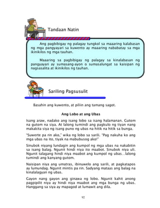 Filipino 6 dlp 8 pagbibigay ng maaaring kalabasan | PDF