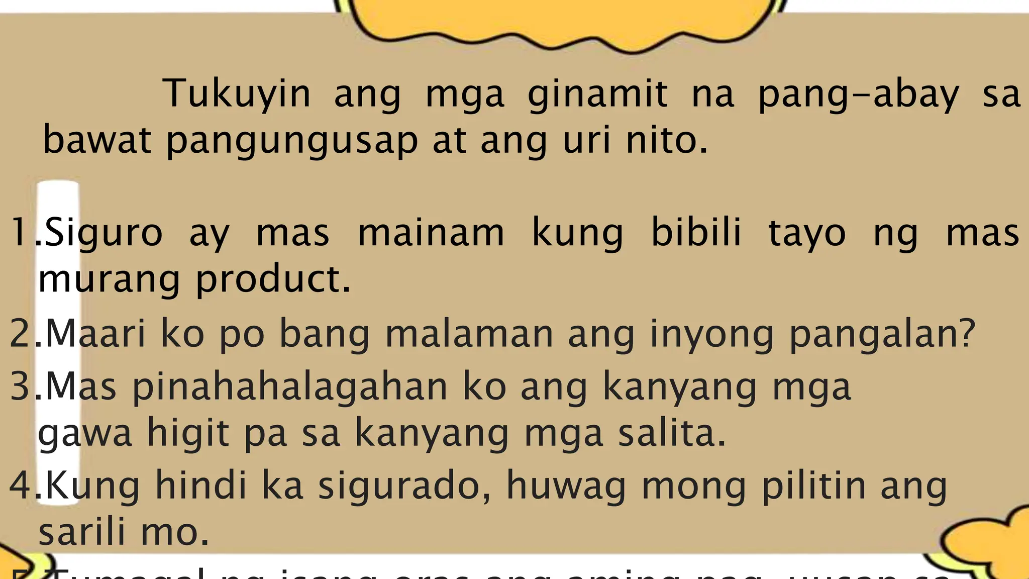 Filipino 6 Iba pang uri ng Pang - abay.pptx