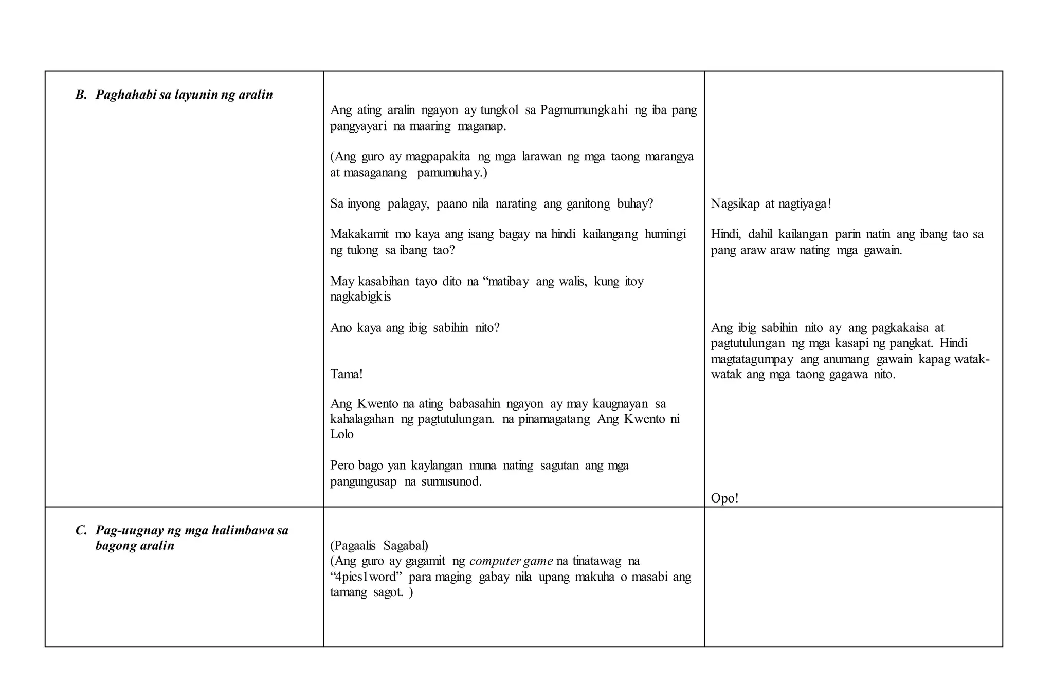 Filipino 6 pagbibigay hinuha | DOCX