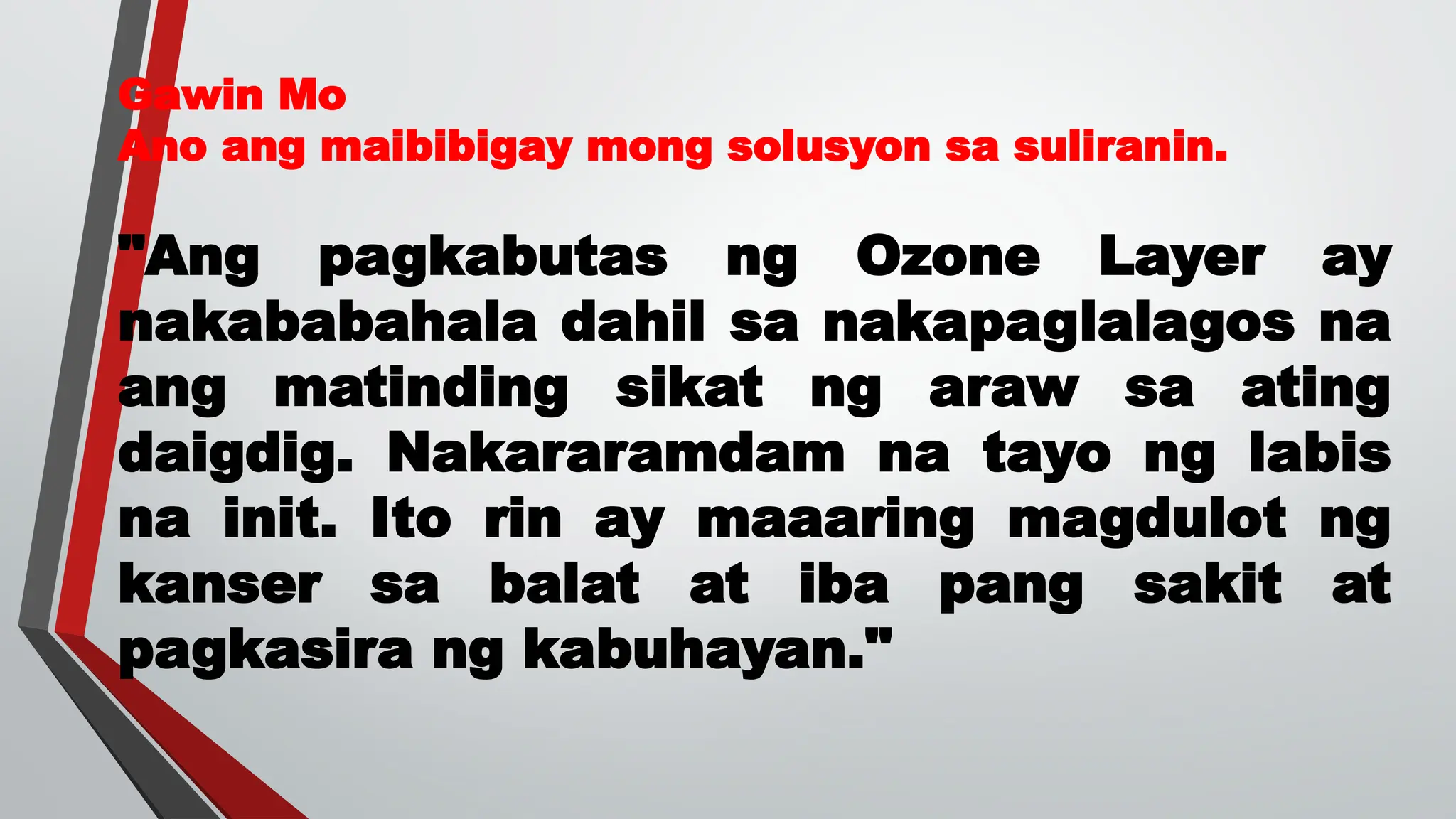 FILIPINO 6 PPT Q4 - Pagbibigay ng Maaaring Solusyon sa Isang ...