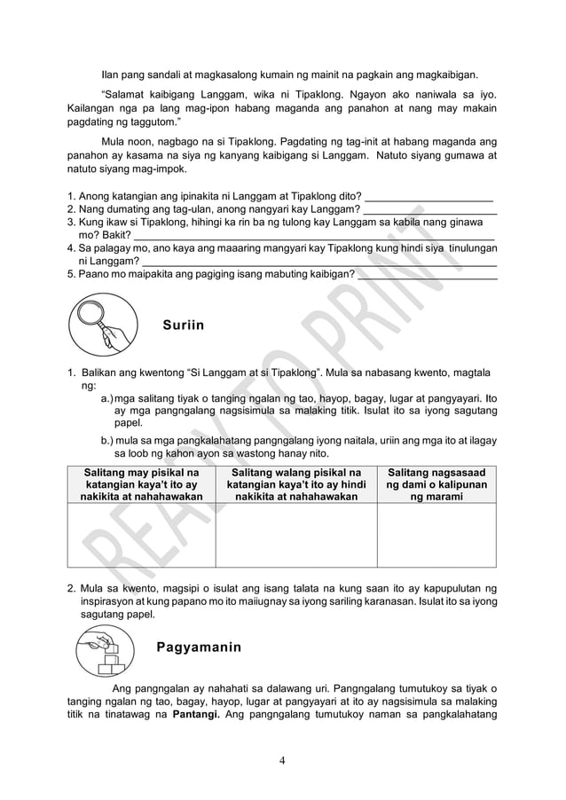 Filipino6 q1 mod1_paggamitng_pangngalan _v5 | PDF