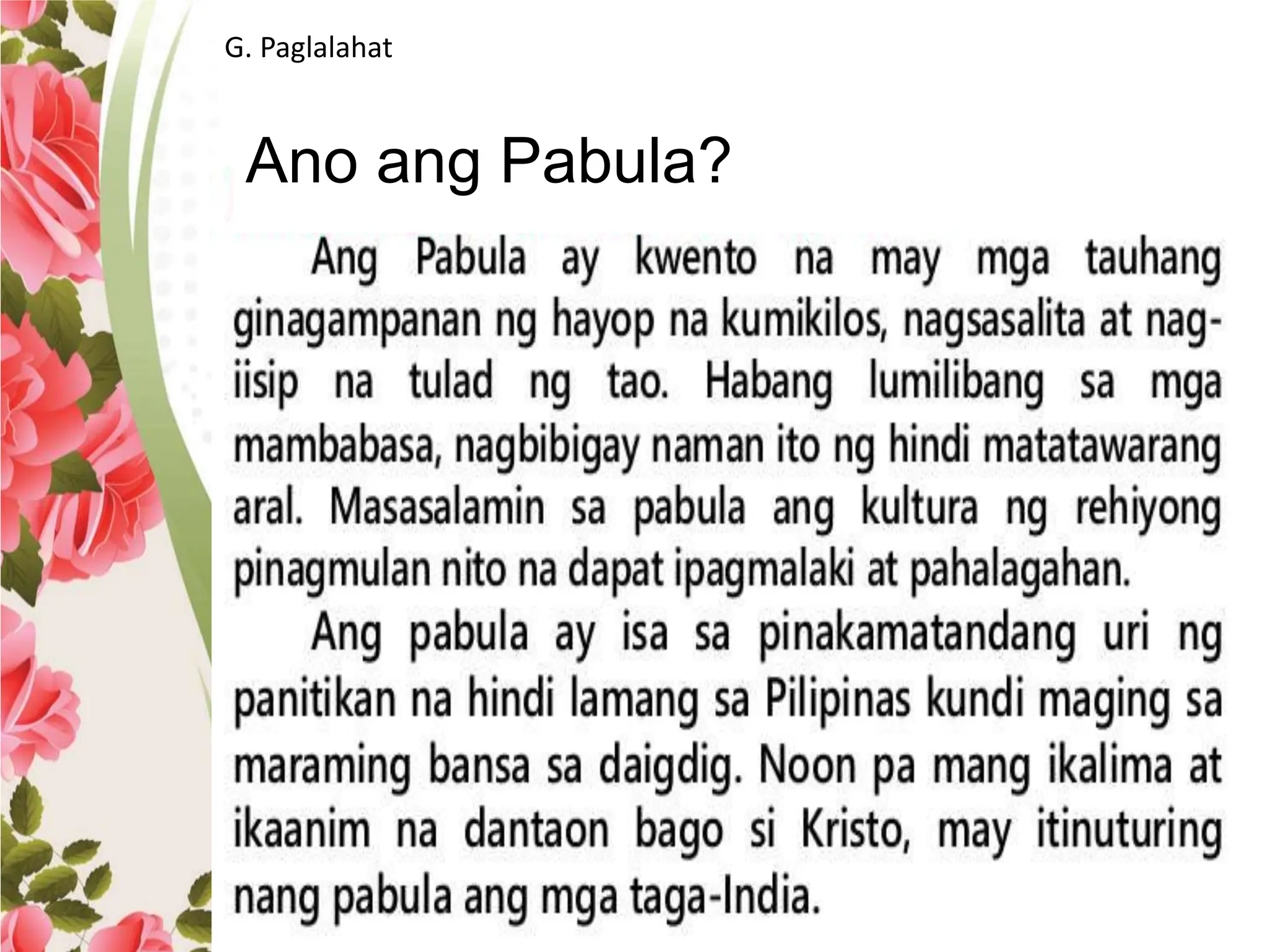 FILIPINO 6 Q1 Nasasagot ang tanong tungkol sa pabula, etc.....pptx