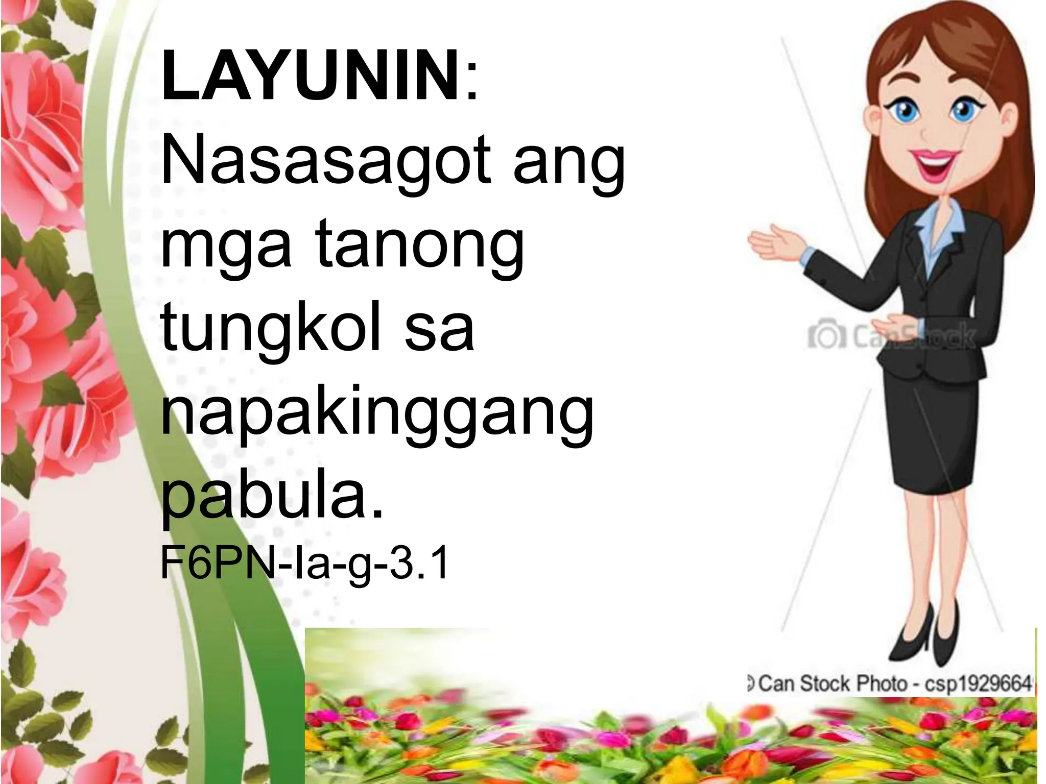 FILIPINO 6 Q1 Nasasagot ang tanong tungkol sa pabula, etc.....pptx