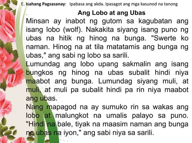 FILIPINO 6 Q1 Nasasagot ang tanong tungkol sa pabula, etc.....pptx